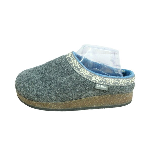 L.L. Bean | Shoes | Ll Bean Gray Wool Slipon Warm Comfort Padded Collar ...
